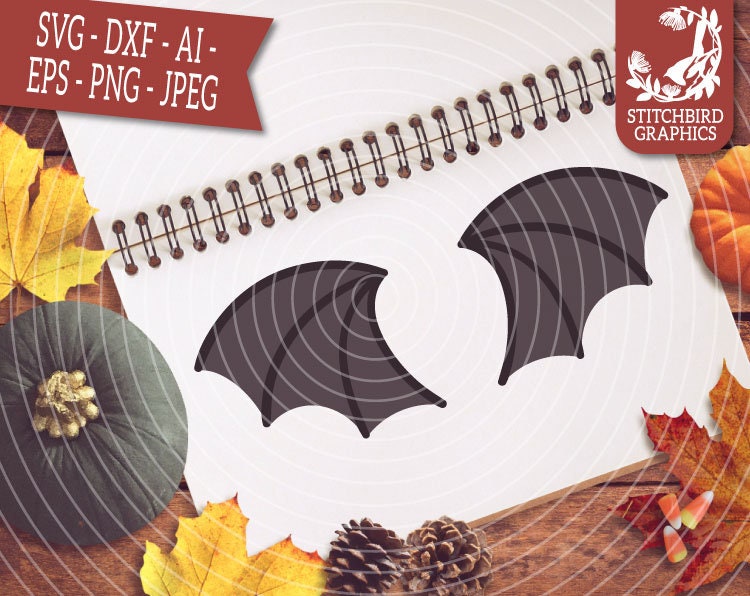 Bat Wings SVG DXF Instant Download Stitchbird Graphics | Etsy