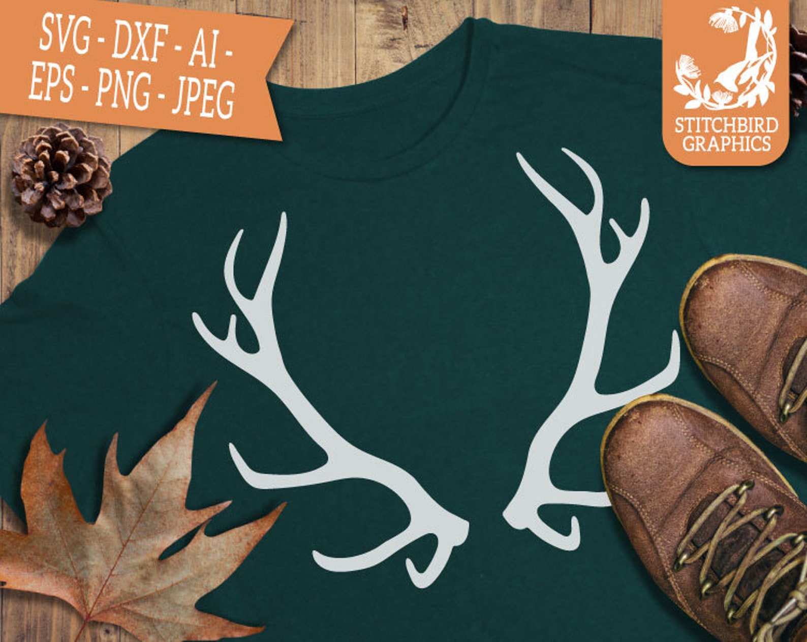 Antlers 2 SVG Instant Download Commercial Use SVG | Etsy