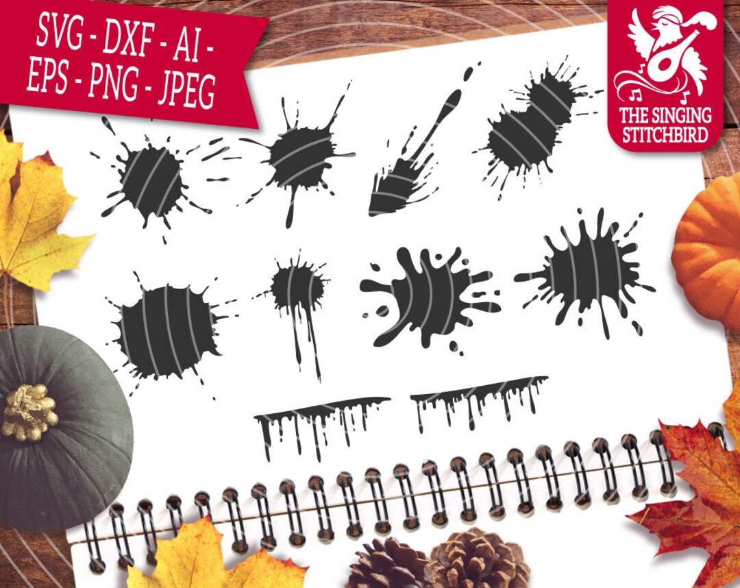 Blood Splatters SVG, Instant Download, Commercial Use SVG, Silhouette ...