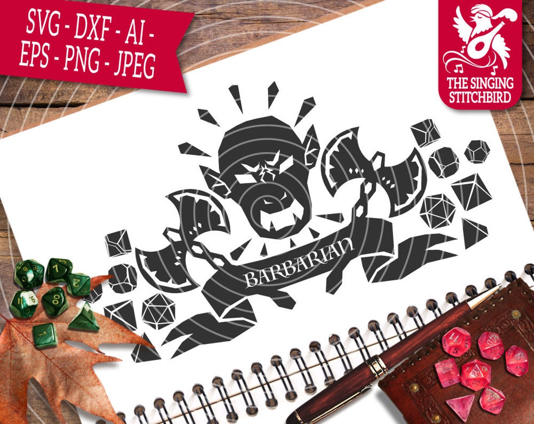 Barbarian Emblem 1 SVG, Dungeons and Dragons, Dnd Classes, Silhouette ...