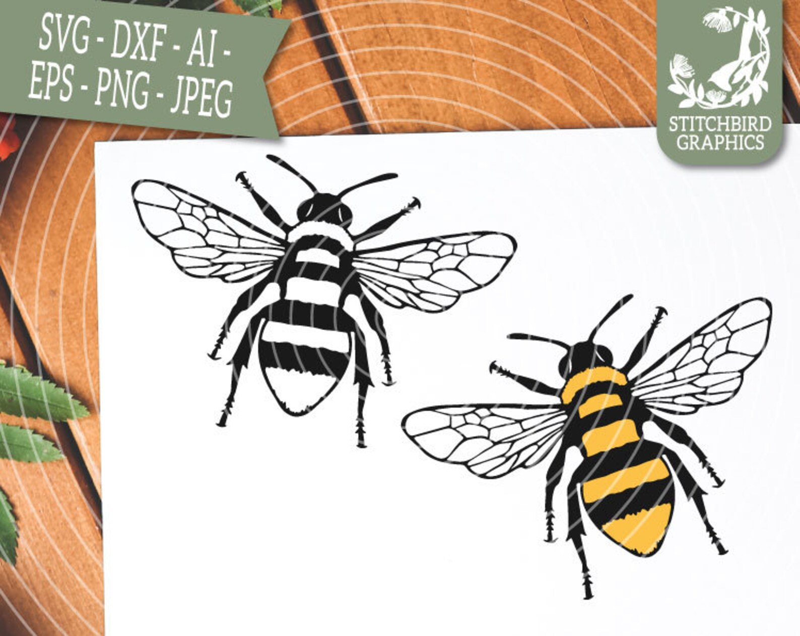 Bumblebee SVG DXF Instant Download Stitchbird Graphics | Etsy