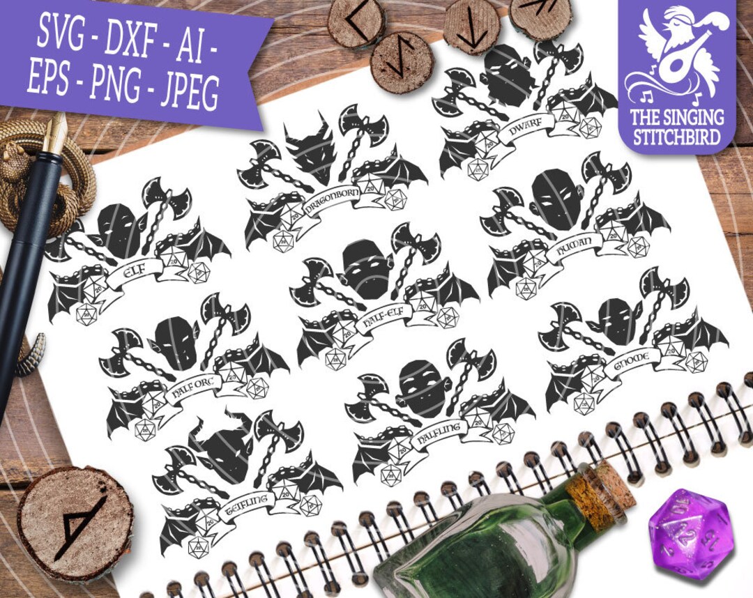 Dnd Races Emblems Bundle 2 SVG, Dungeons and Dragons Commercial Use ...