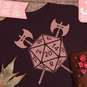 D20 Axes Black Dice SVG Dungeons and Dragons Commercial Use | Etsy