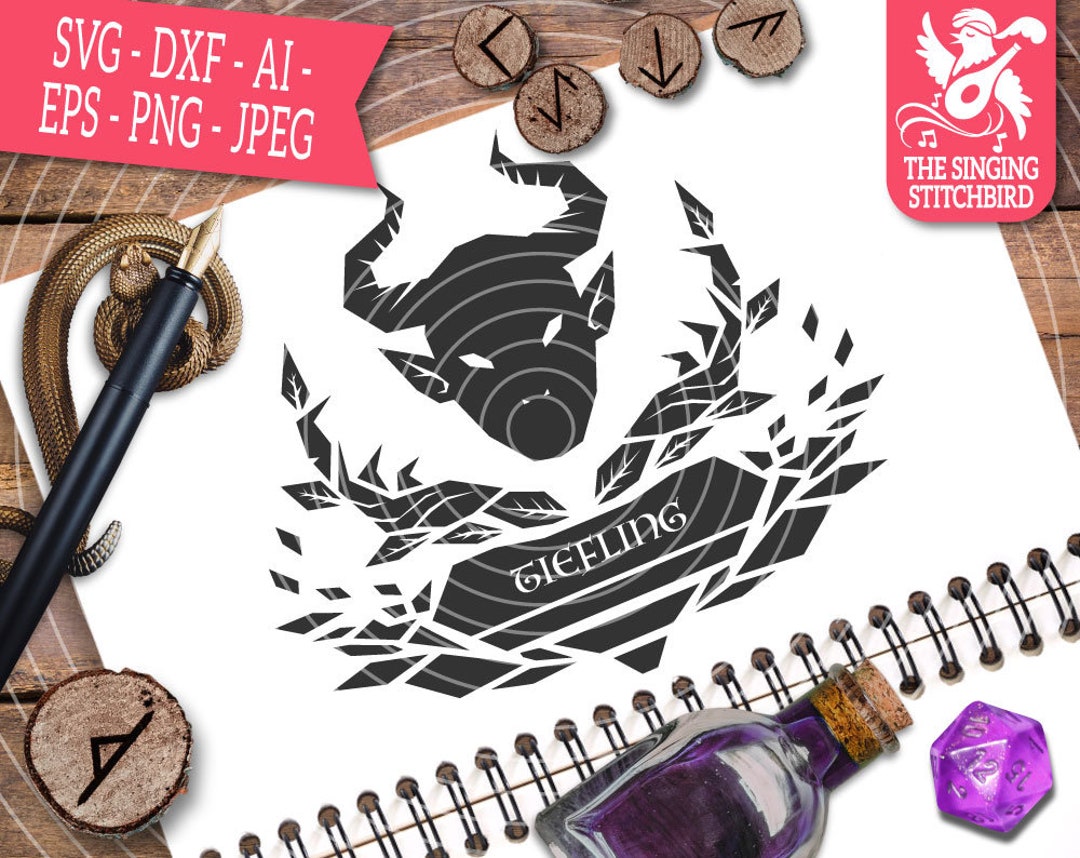 Tiefling Emblem 1 SVG, Dungeons and Dragons Commercial Use, Silhouette ...
