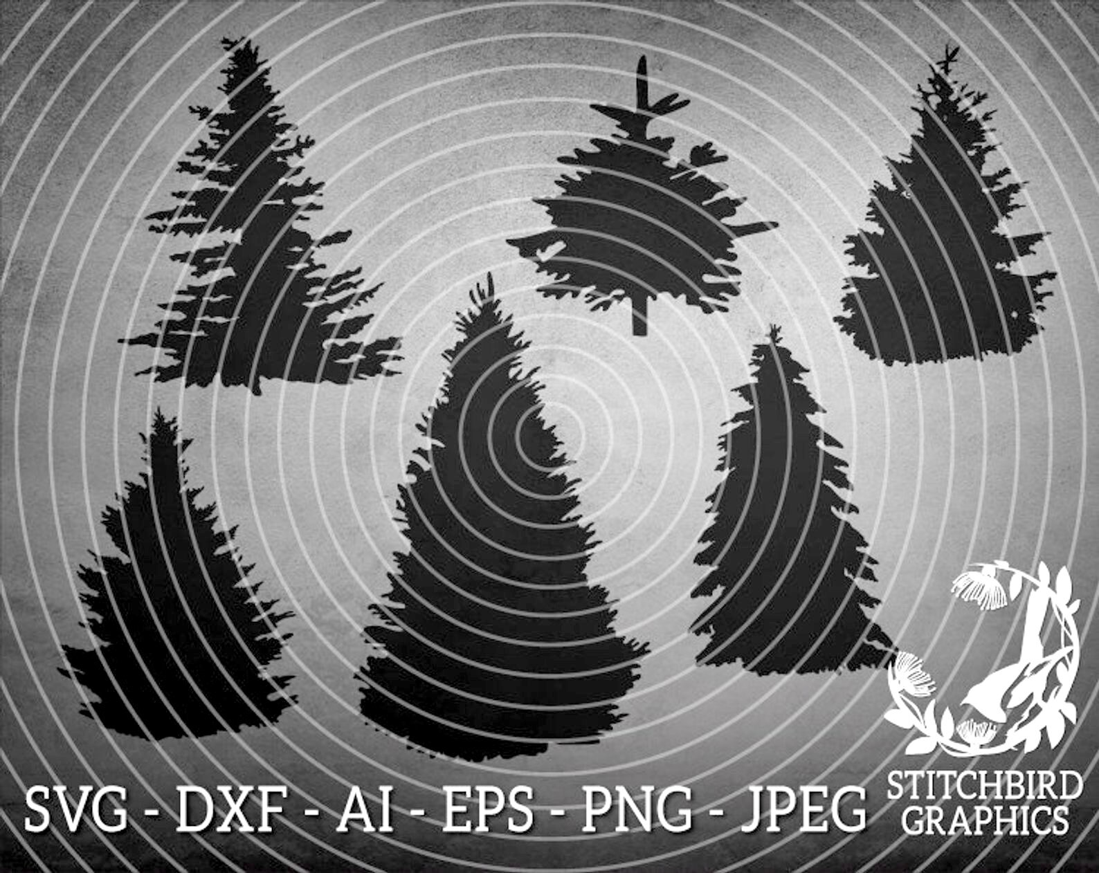 Fir Trees SVG Instant Download Vector Art Commercial Use - Etsy