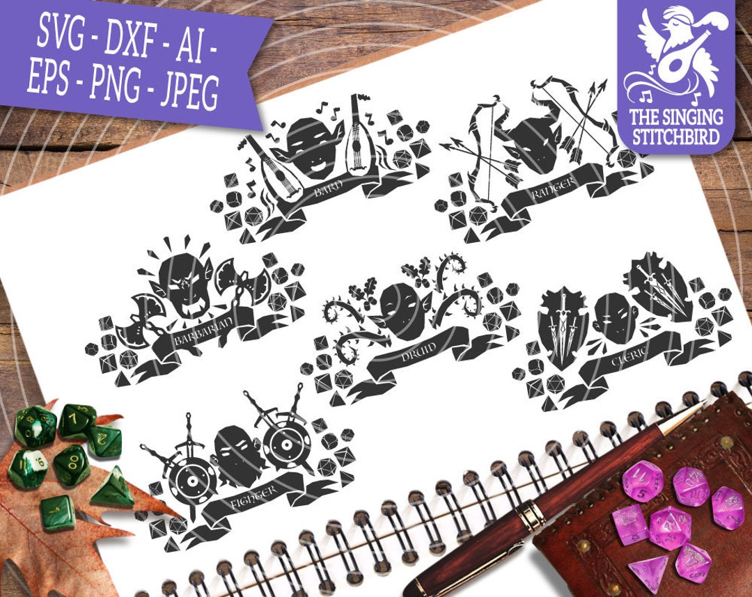 Dnd Class Emblems Bundle 1 SVG, Dungeons and Dragons, Dnd Classes ...