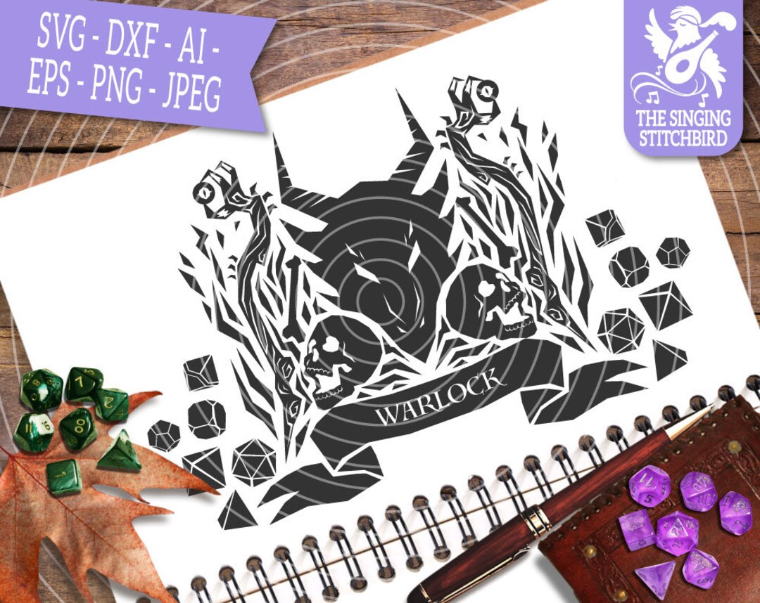 Warlock Emblem 1 SVG, Dungeons and Dragons, Dnd Classes, Silhouette SVG ...