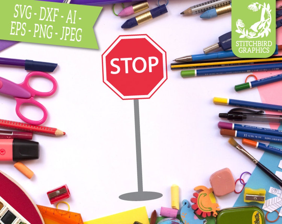Stop Sign SVG DXF Instant Download Stitchbird Graphics - Etsy México