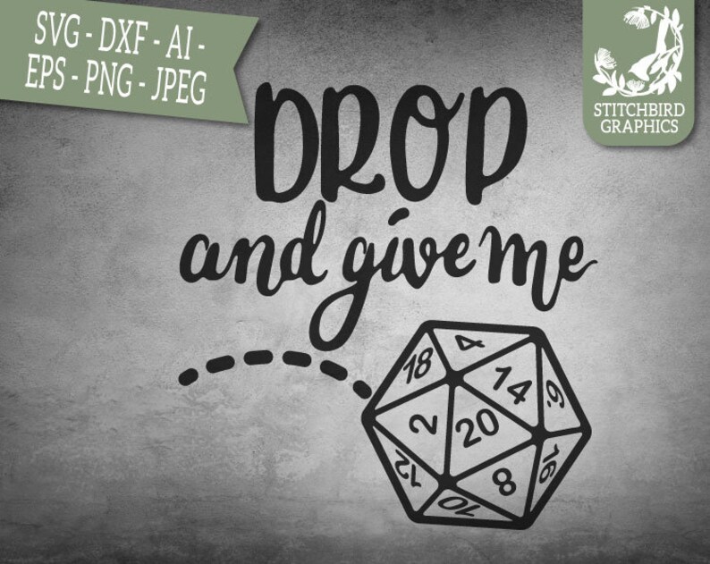 Drop and give me 20 SVG DXF Role Playing Instant Download | Etsy