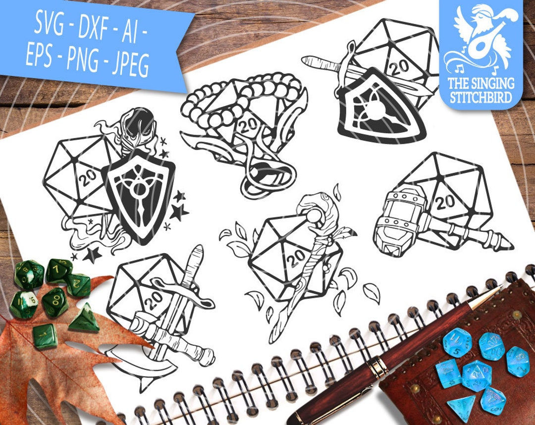 D20 Class Bundle 1 SVG Dungeons and Dragons Commercial Use Silhouette ...