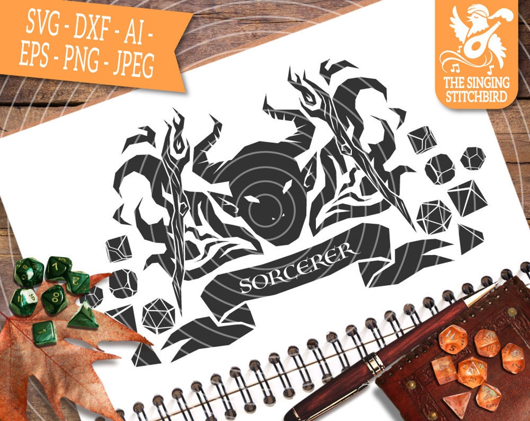 Sorcerer Emblem 1 SVG, Dungeons and Dragons, Dnd Classes, Silhouette ...