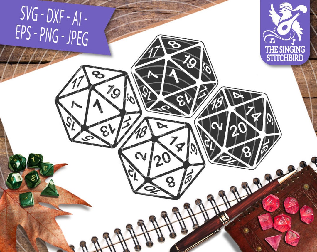 D20 Bundle 1 SVG DXF, Instant Download, Stitchbird Graphics, Commercial ...