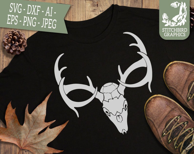 Stag Skull SVG Instant Download Decal Cut File Commercial - Etsy UK