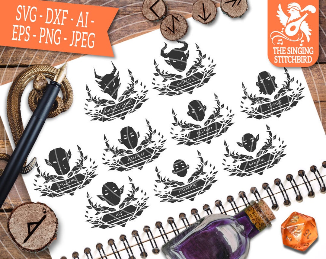Dnd Races Emblems Bundle 1 SVG, Dungeons and Dragons Commercial Use ...