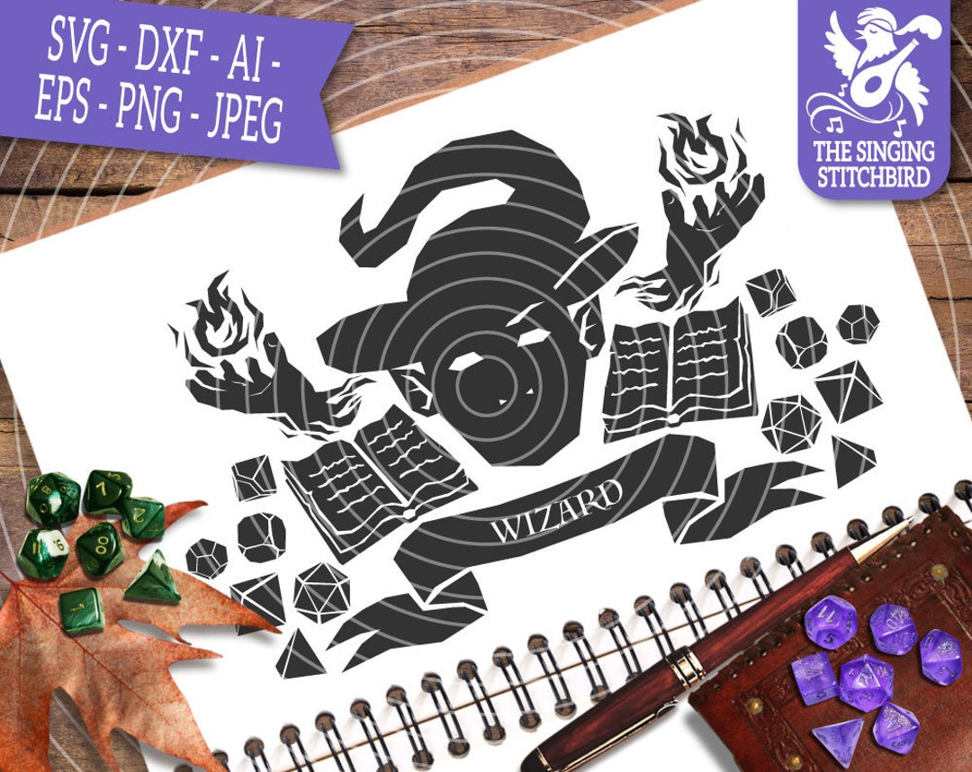 Wizard Emblem 1 SVG, Dungeons and Dragons, Dnd Classes, Silhouette SVG ...