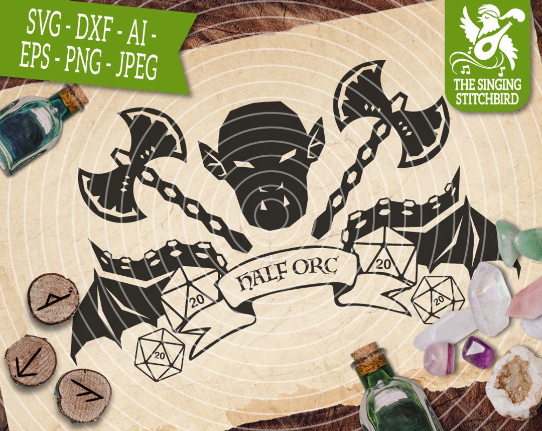 Half-orc Emblem 2 SVG, Dungeons and Dragons Commercial Use, Silhouette ...
