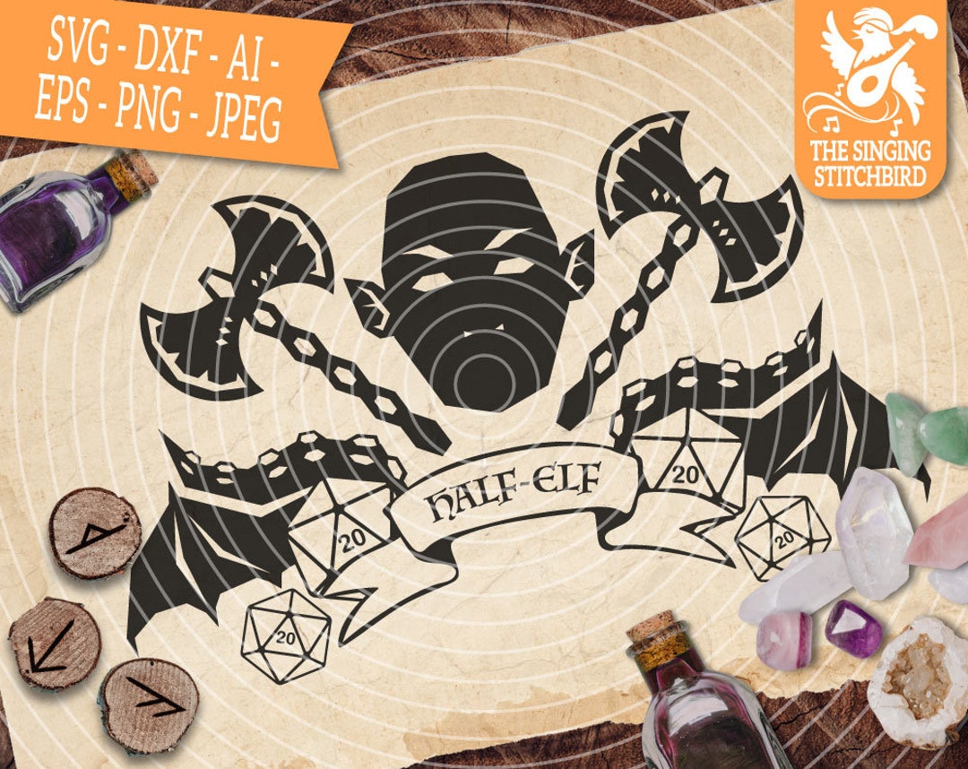 Half-elf Emblem 2 SVG, Dungeons and Dragons Commercial Use, Silhouette ...