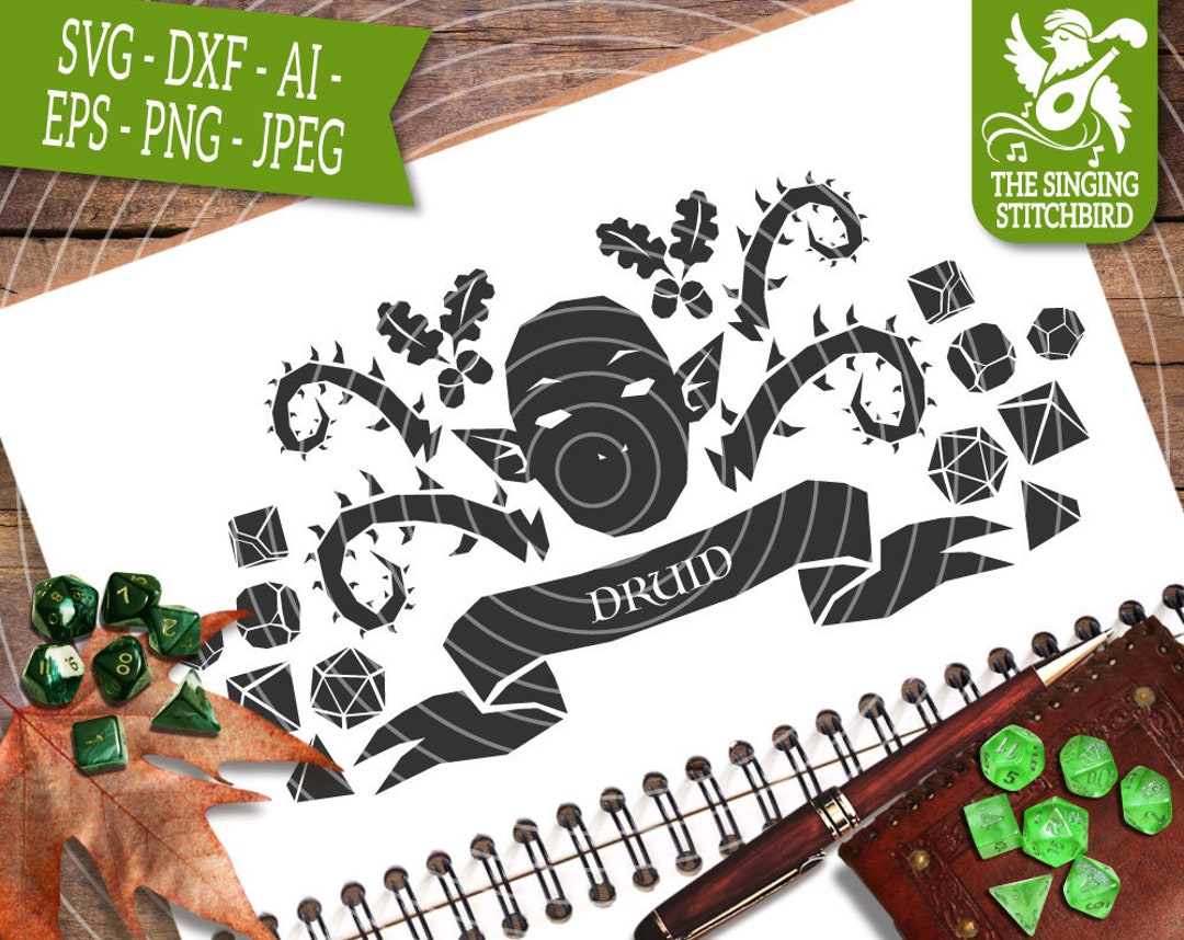 Druid Emblem 1 SVG, Dungeons and Dragons, Dnd Classes, Silhouette SVG ...