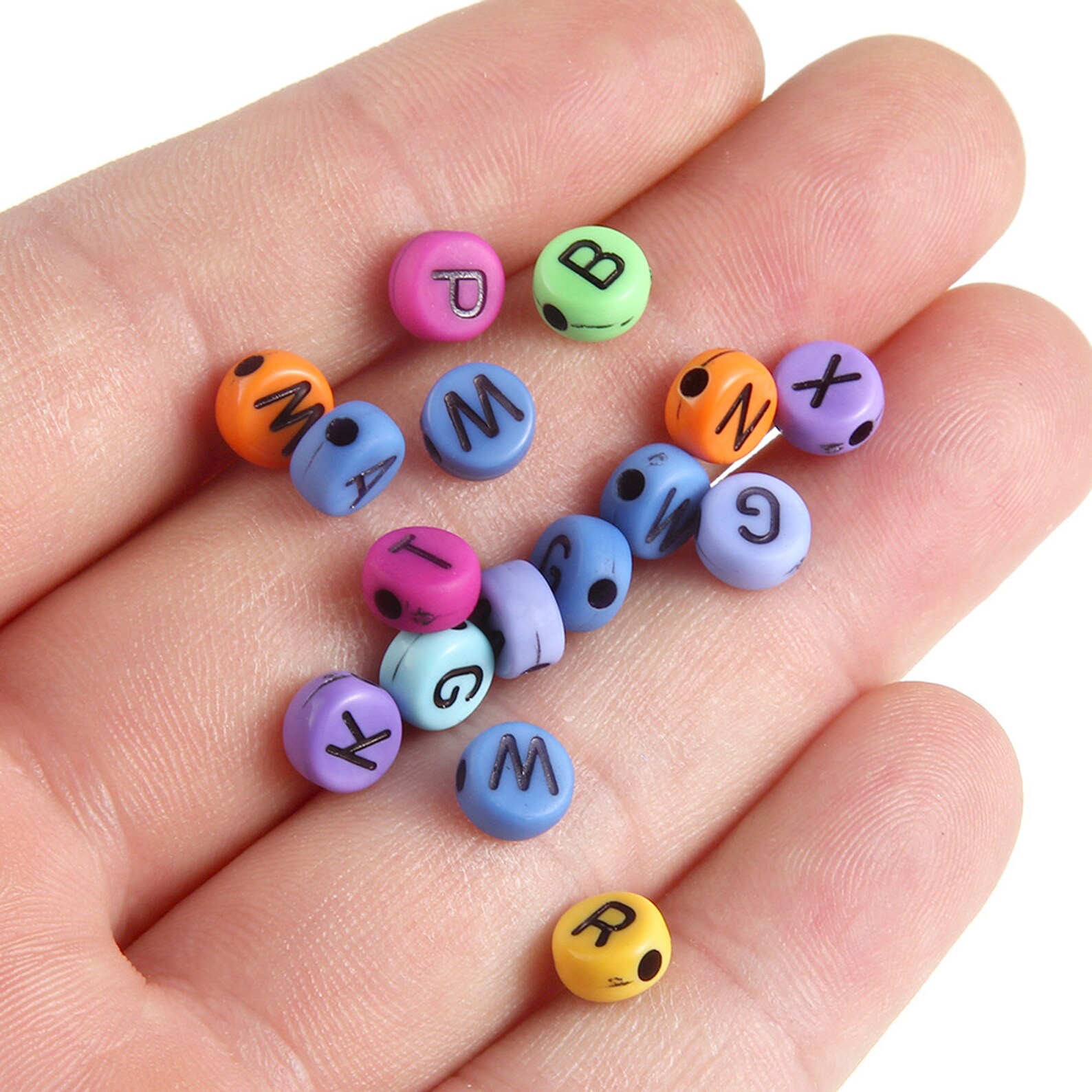 Letter Beads Colorful Alphabet Beads Mixed Acrylic English ABC Etsy