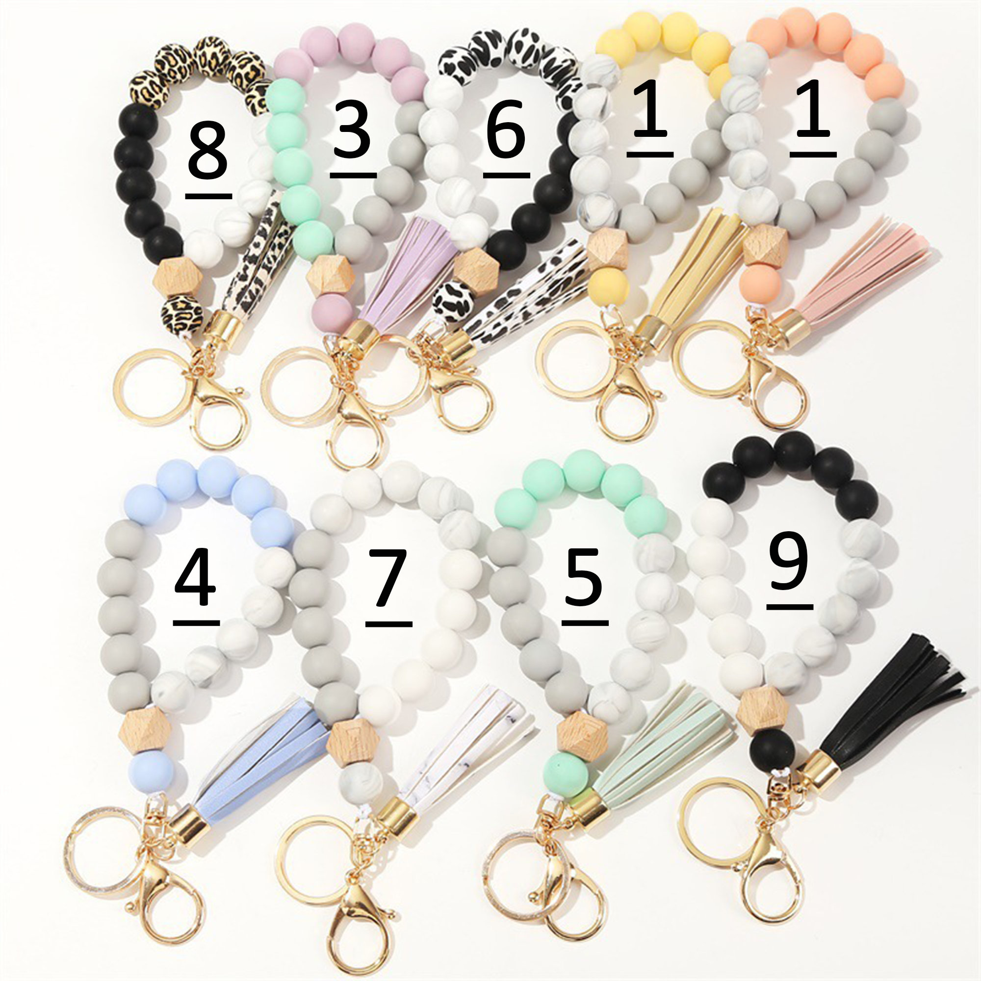 Custom Beaded Bracelet, Keychains for Women, Wristlet Keychain, Car ...