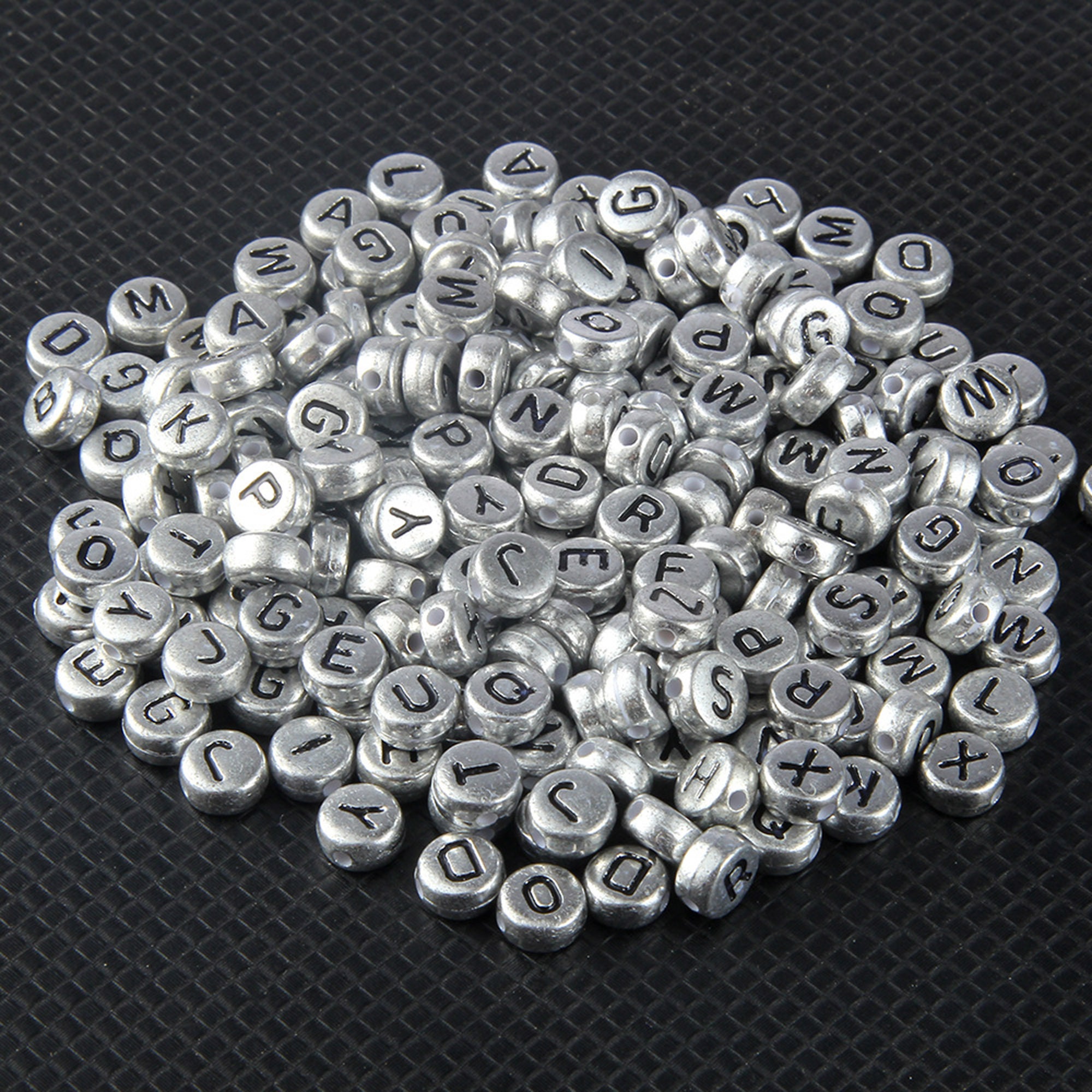 Gold Letter Beads Silver Alphabet Beads Mixed Acrylic English - Etsy Canada