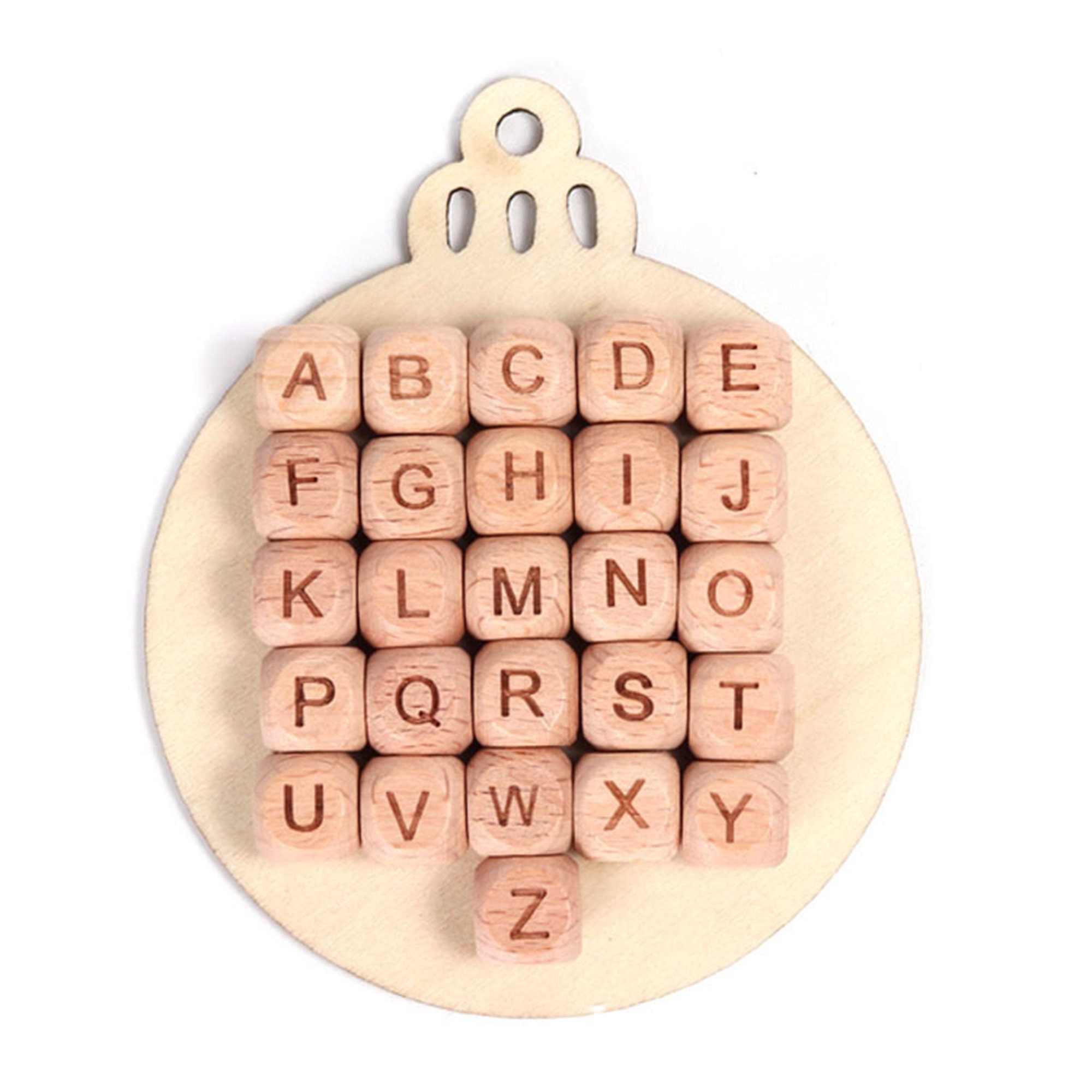 26 Pcs Letter Beads Wood Alphabet Letter Beads, English Alphabet Beads ...