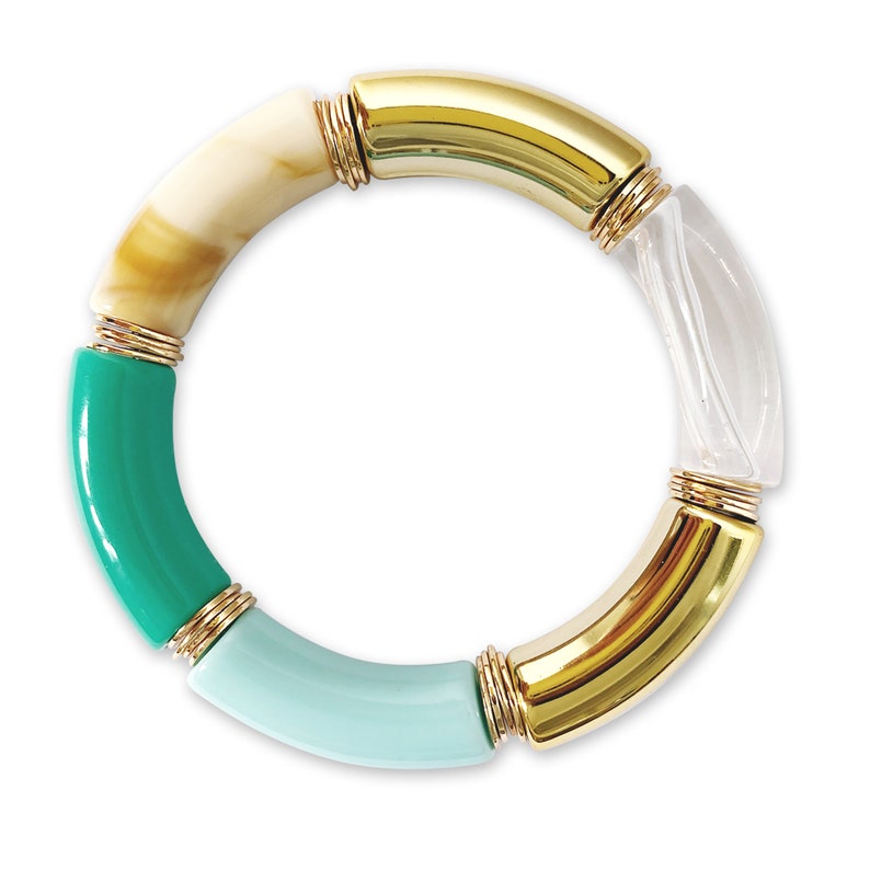 Acrylic Tube Bracelet Stack/ Tube Bead Bracelet/ Stack Bracelets ...