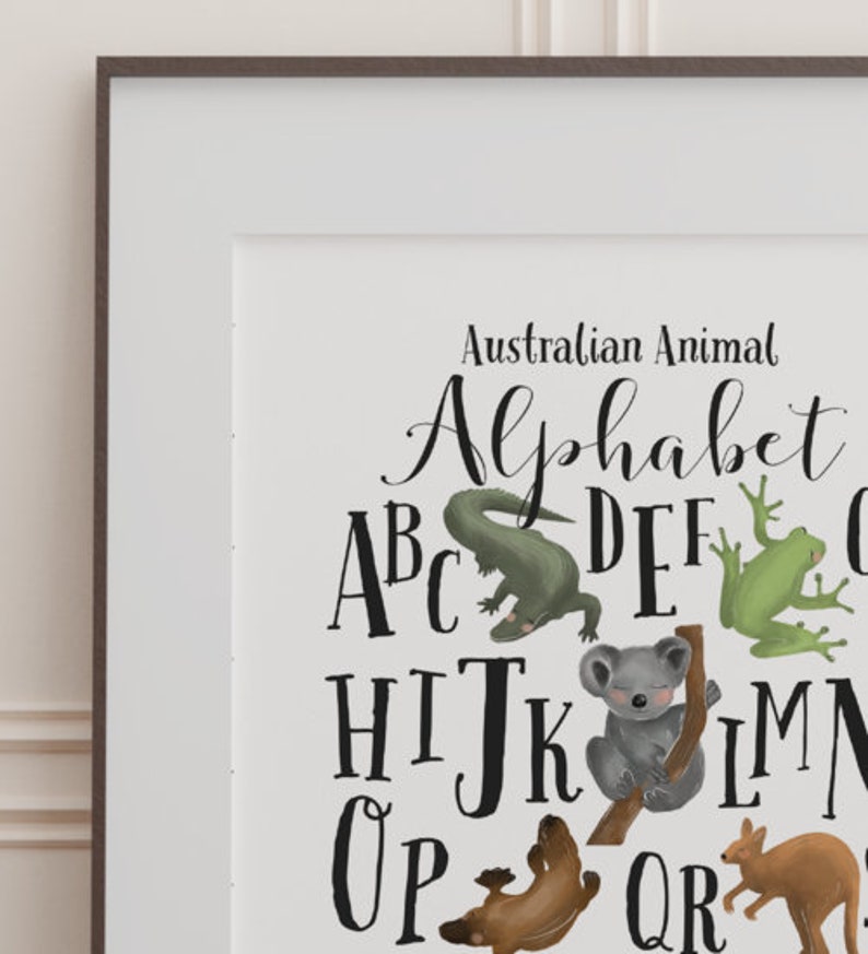 Aussie Animal Alphabet Kids Learning Poster Nursery Prints - Etsy
