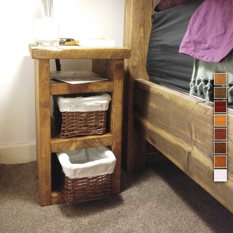 Rustic Bedside Table - Etsy UK
