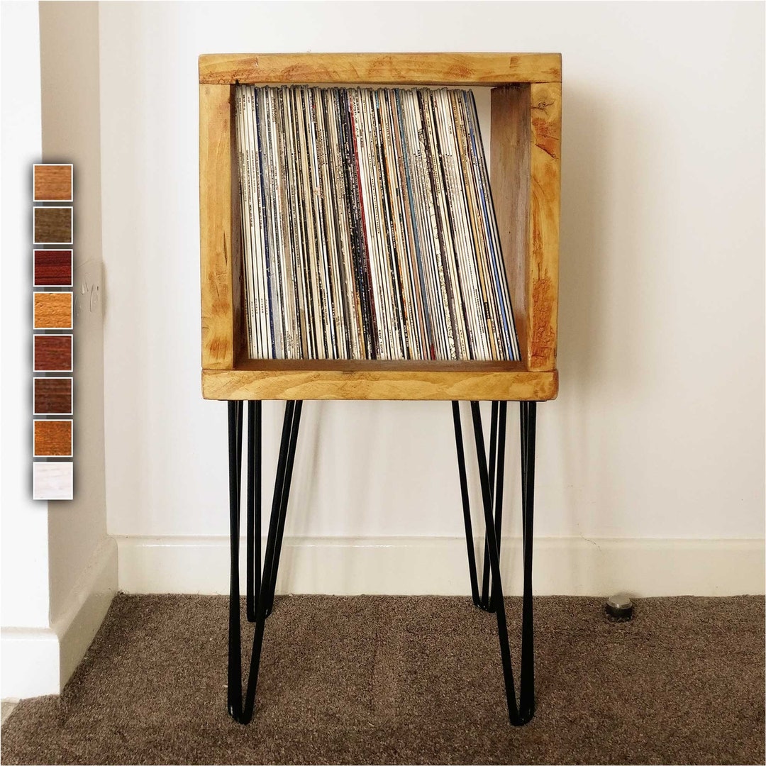 Rustic Vinyl Record Storage Cube - Etsy UK