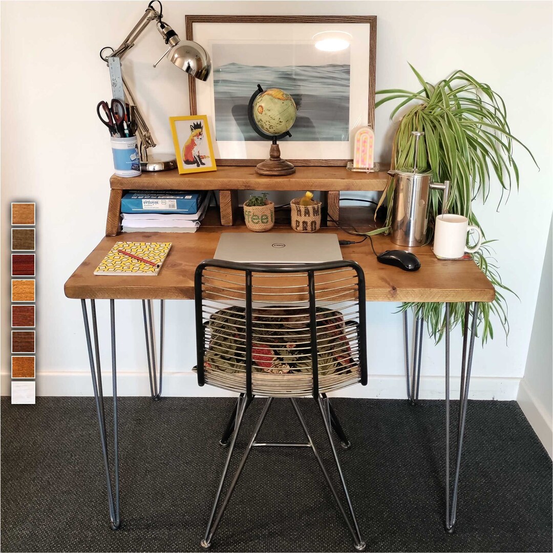 Rustic Wood Desk Handmade Computer Monitor Stand - Etsy