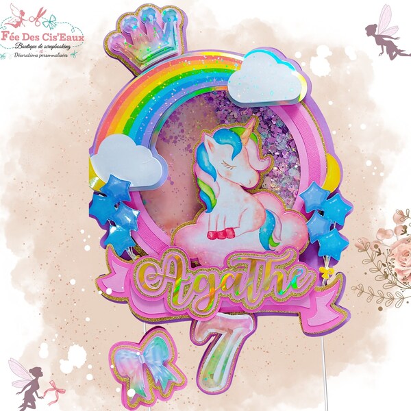 Rainbow cake topper - Etsy France