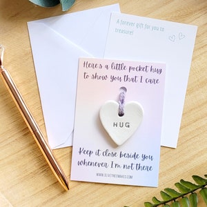 Here's A Little Pocket Hug, Clay Heart, Friendship Keepsake Wish, Miss ...