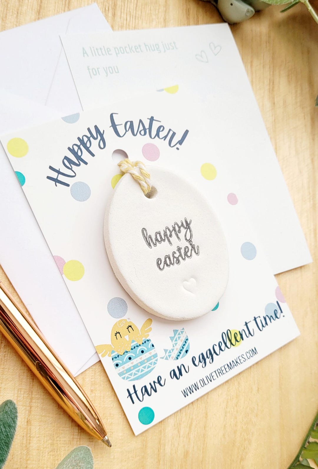 Easter Pocket Hug, Happy Easter Egg Clay Keepsake, Children's Easter ...
