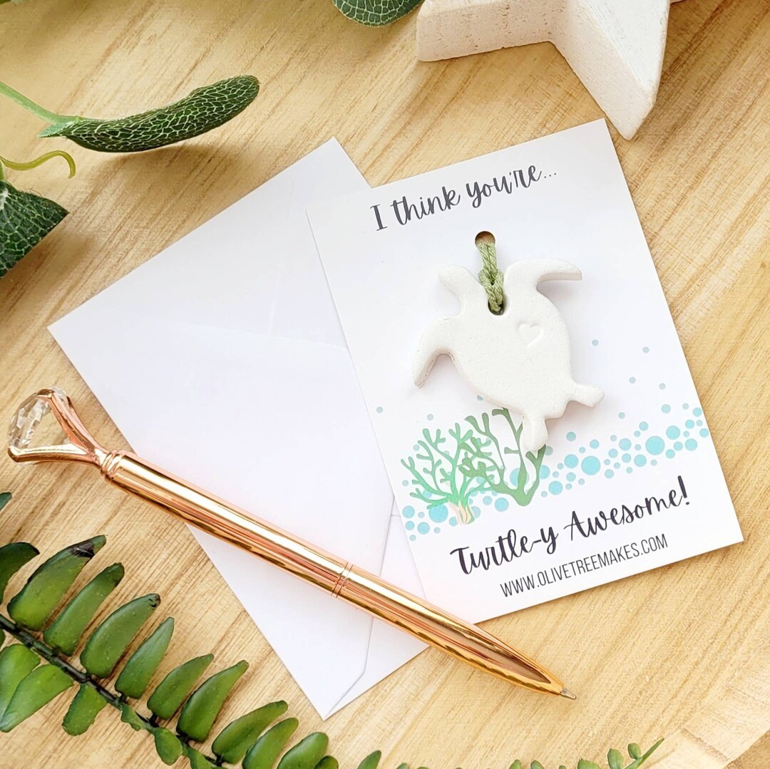 Turtle-y Awesome Turtle Pocket Hug Gift, Teacher Thank You, Pocket Wish ...