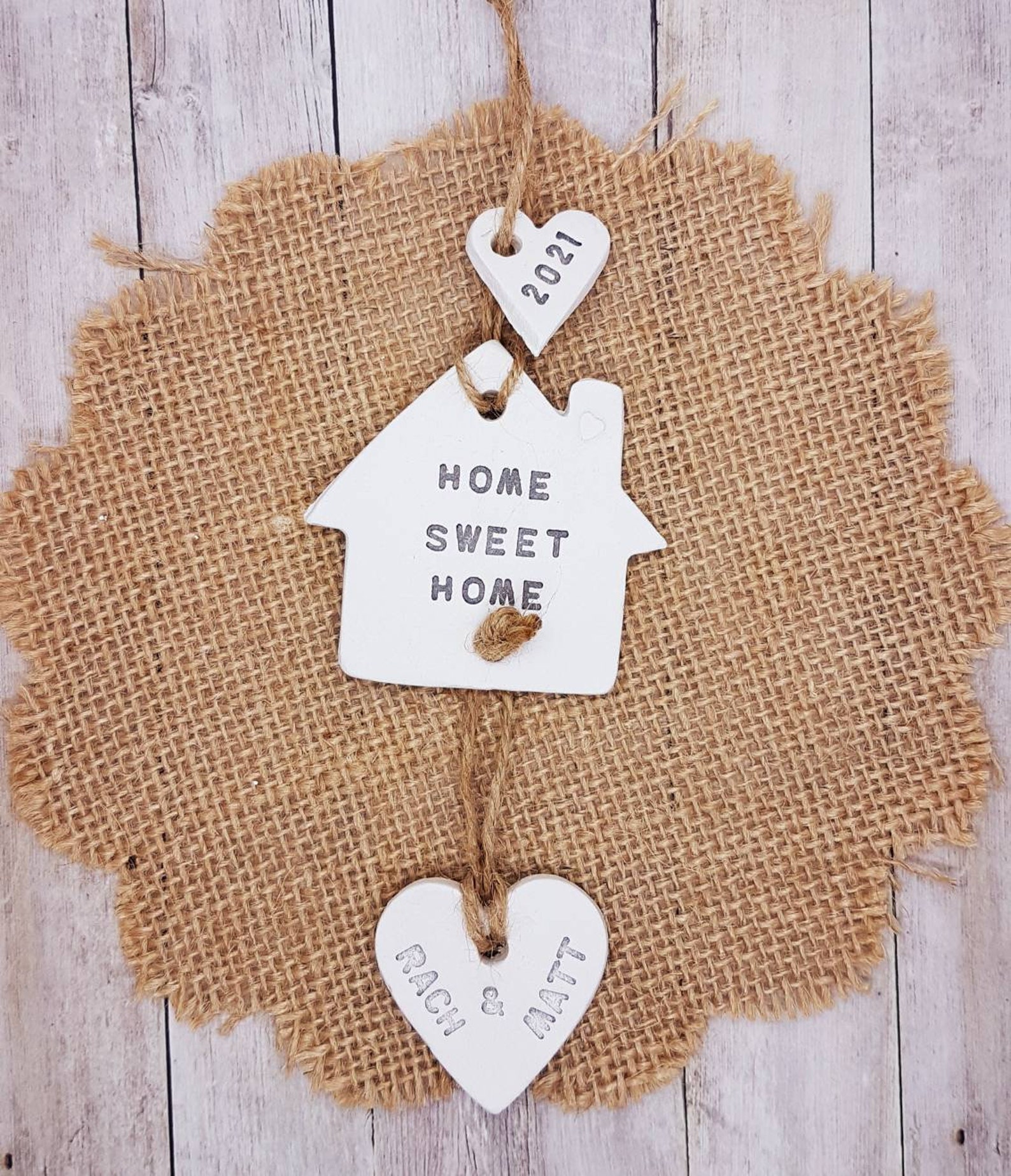 My First Home Personalised Gift My Happy Place Hanging Clay | Etsy