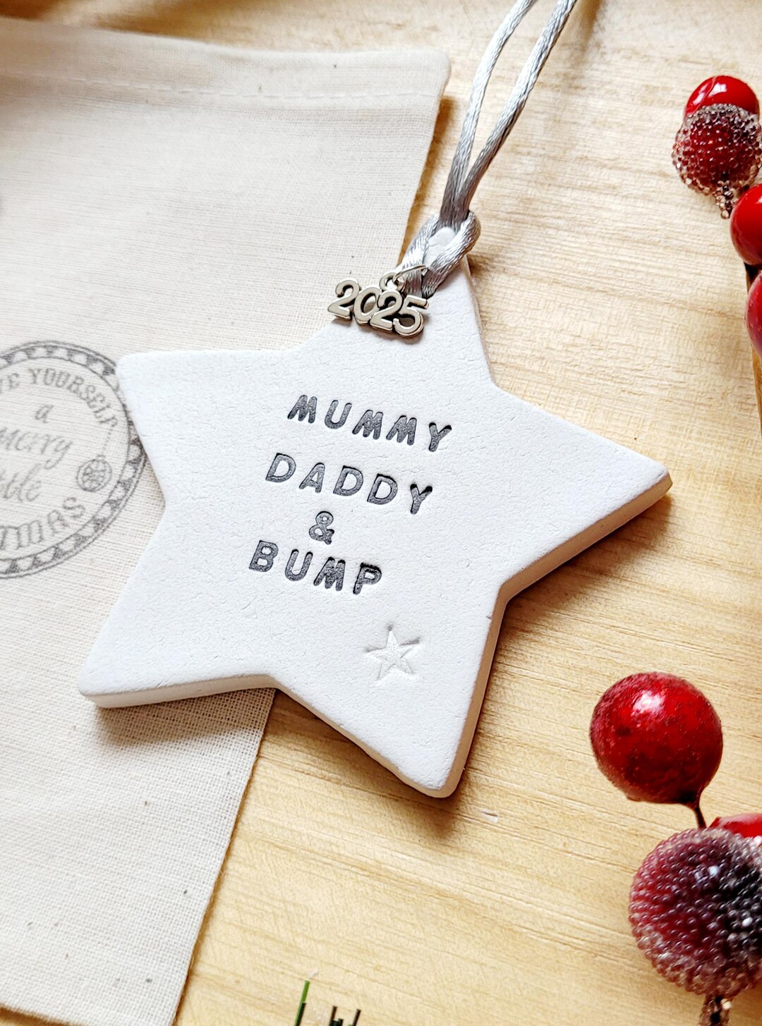 Mummy Daddy & Bump Christmas 2025 Bauble, Bumps First Christmas Tree ...