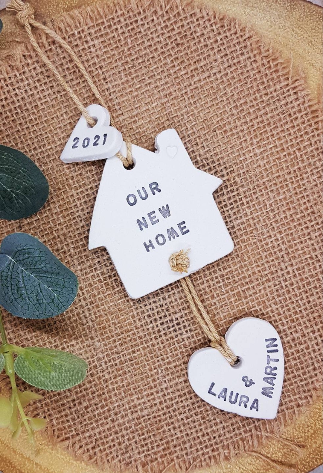 Our New Home Personalised Gift, 2025 Hanging New House Clay Keepsake ...