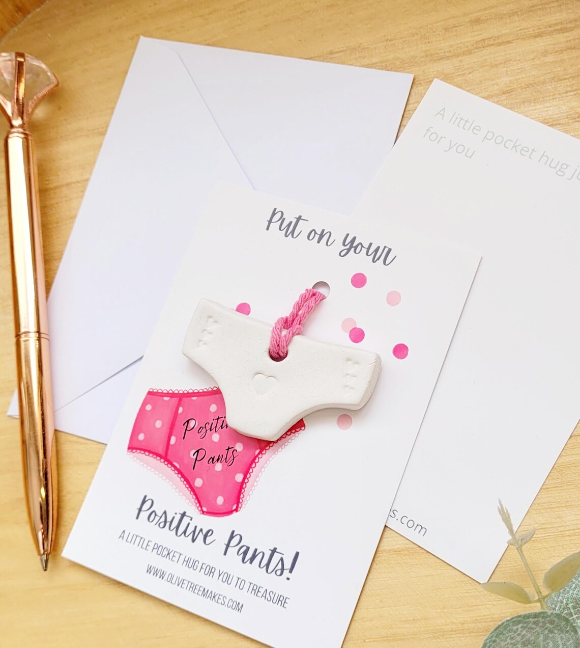 Put on Your Positive Pants Pocket Hug, Clay Thank You Friend Keepsake ...