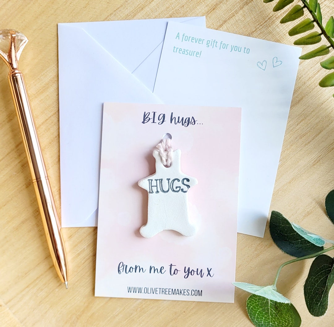 BIG Hugs From Me to You Pocket Hug, Clay Bear Hug Friendship Keepsake ...