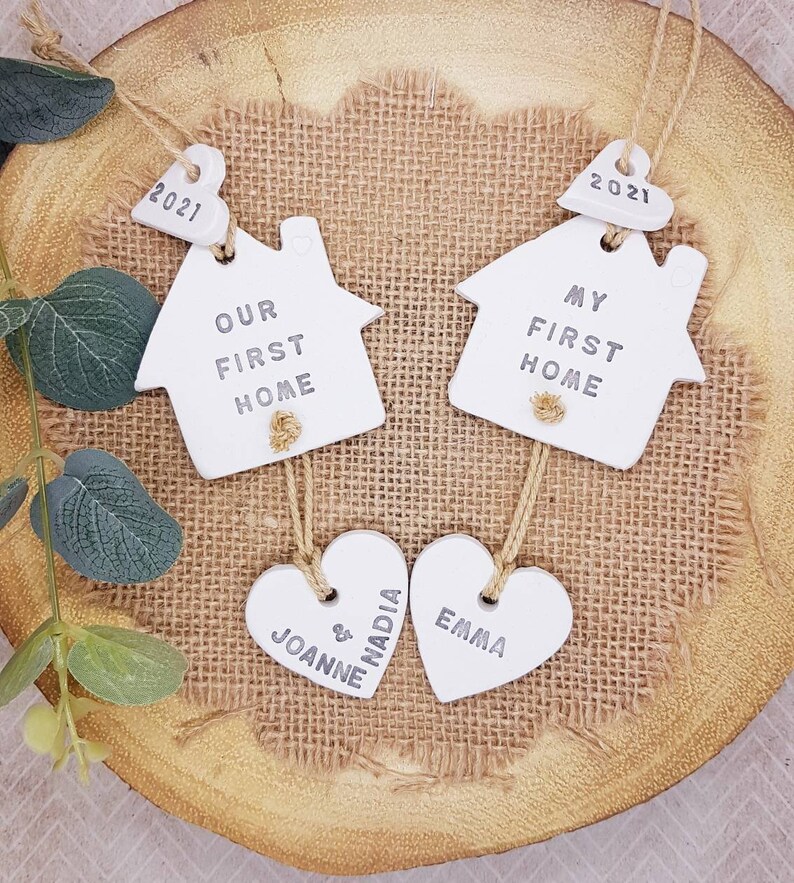 My First Home Personalised Gift, My Happy Place 2025 Hanging Clay ...