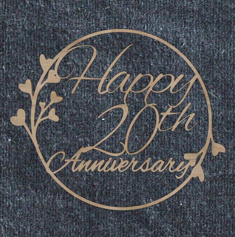 Wedding Frame, Wedding Deco, Happy 20th Anniversary Frame in SVG, Paper ...