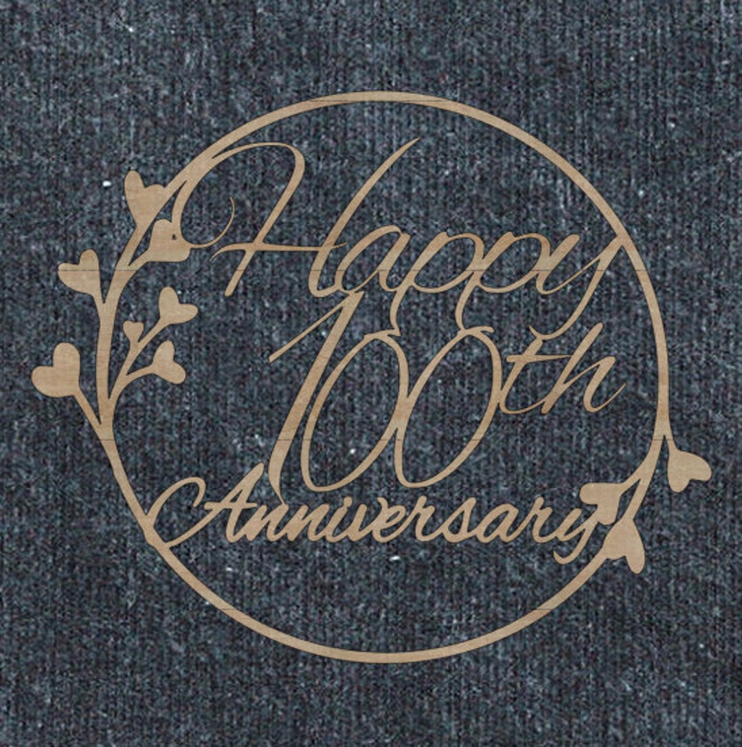 Wedding Frame, Birthday Deco, Happy 100th Anniversary Frame in SVG ...
