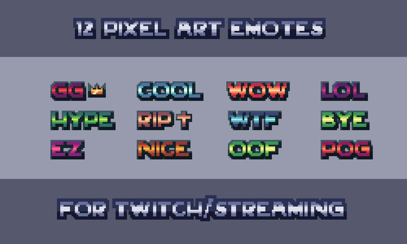 Twitch Emotes - Pixel Art Text Emotes - Used for Twitch/streaming ...