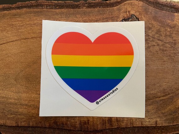 Transgender Flag Heart Sticker/ Trans Pride Weatherproof Die-Cut ...