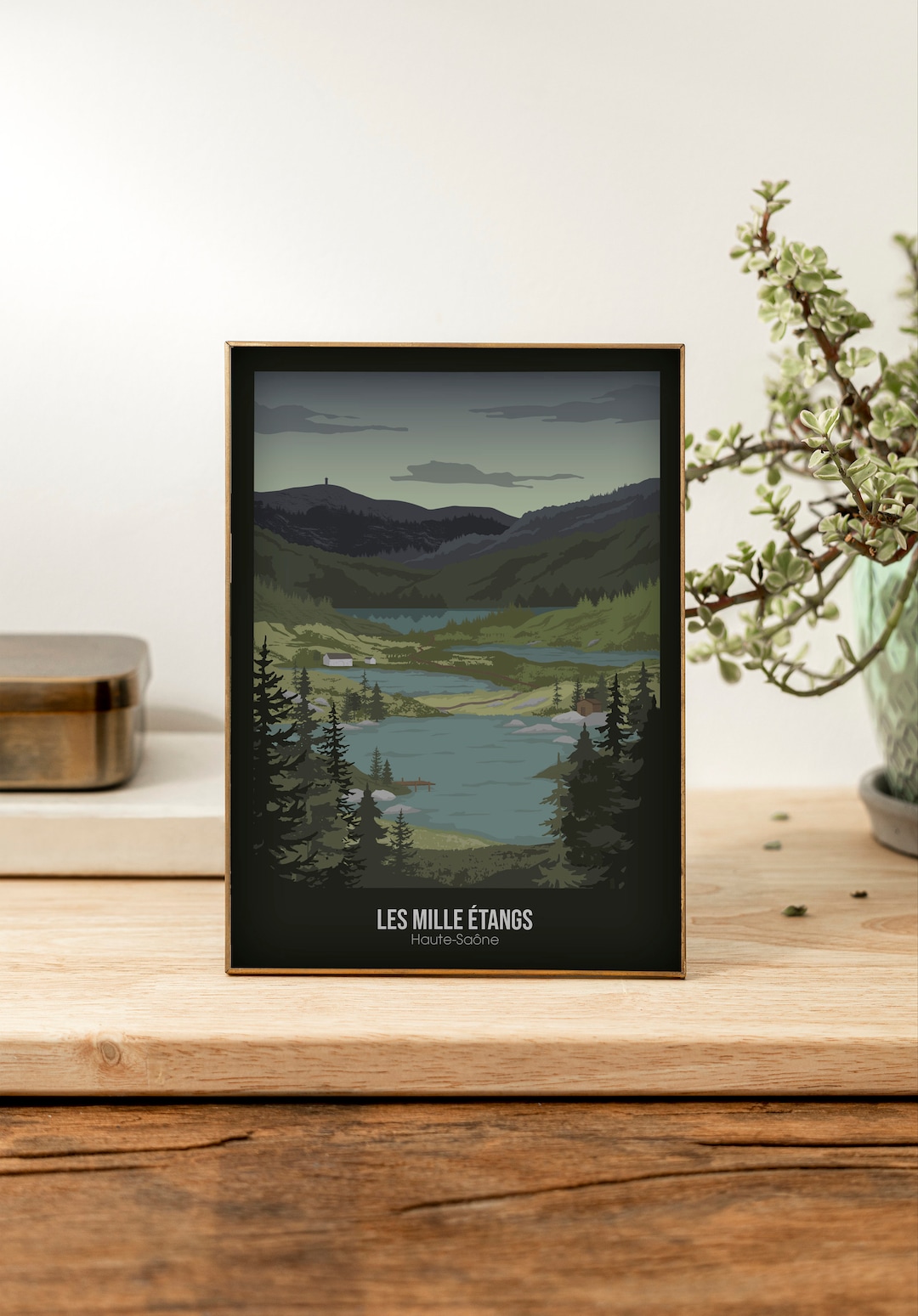 Poster Illustration the 1000 Ponds, Haute-saône - Etsy