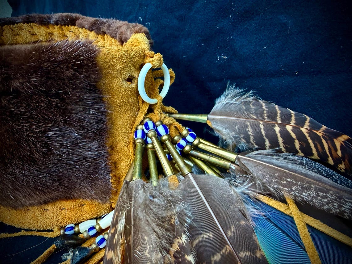 Old Style Plains Indian Fur Turban | Ceremonial Headdress | Feather ...