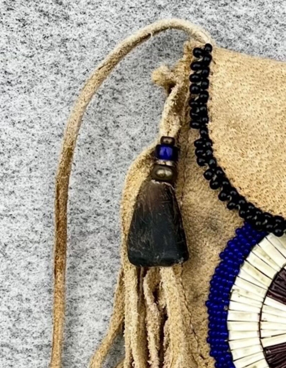 Plains Indian Style Strike a Light Bag - Quillwork & Brain-tanned Deer ...