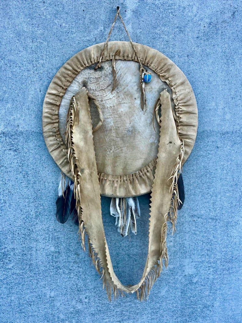 Handcrafted Plains Indian Style Shield – Rawhide, Beads & Feathers ...