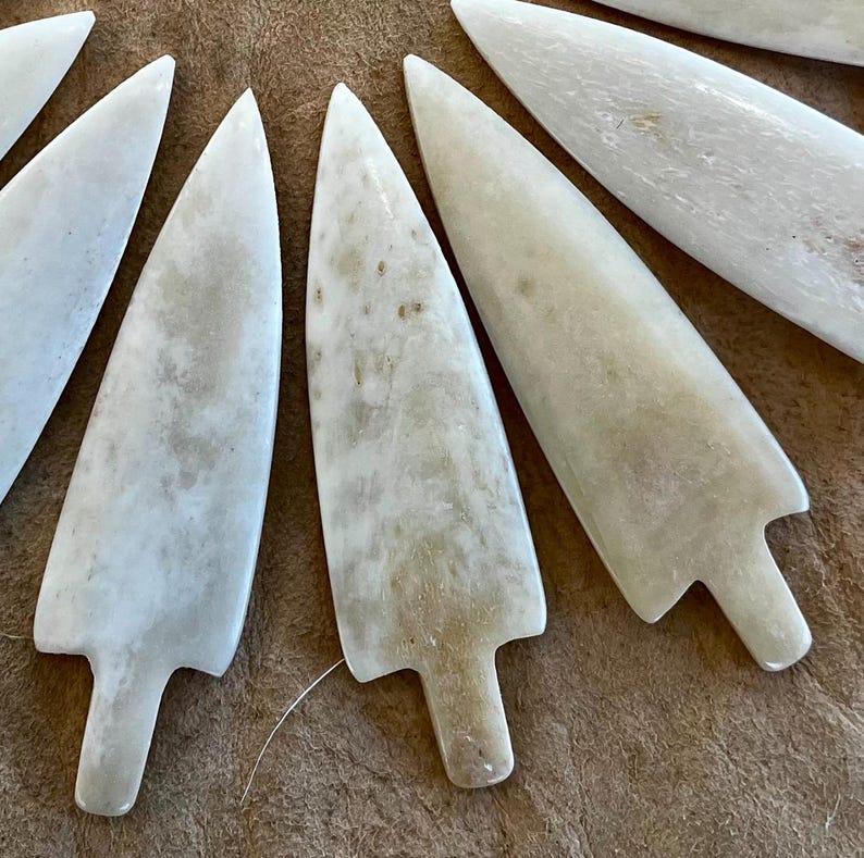 Handmade Buffalo Bone Arrowheads, Native Regalia, Bushcraft (set of 8 ...